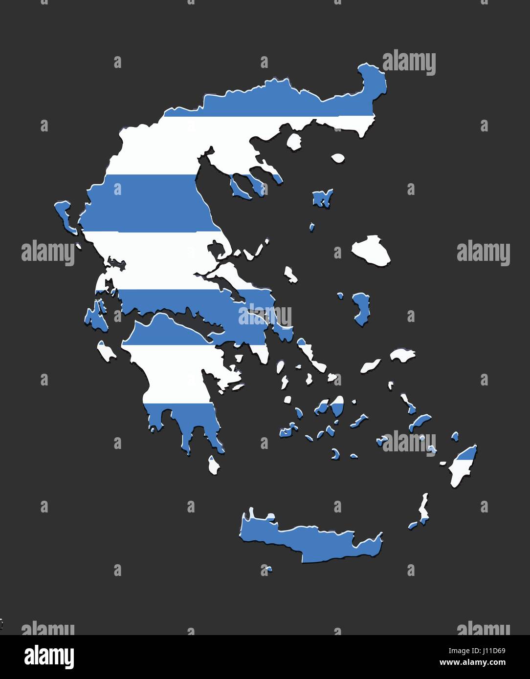 Greece map vector with the greek flag Stock Vector Image & Art - Alamy
