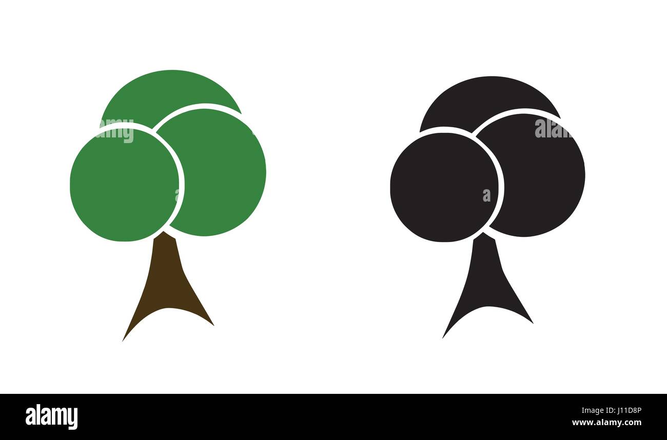 two trees vector - ecology concept Stock Vector Image & Art - Alamy