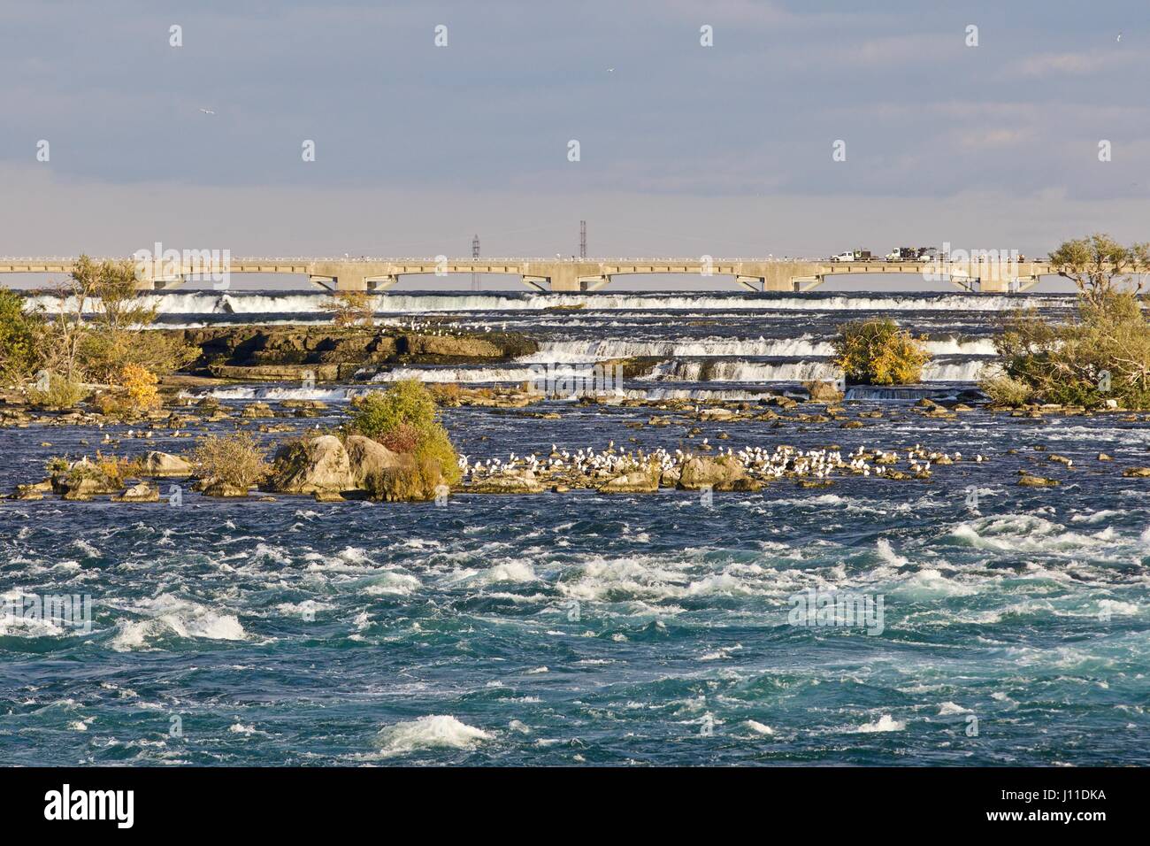 Beautiful background with amazing powerful Niagara river Stock Photo ...