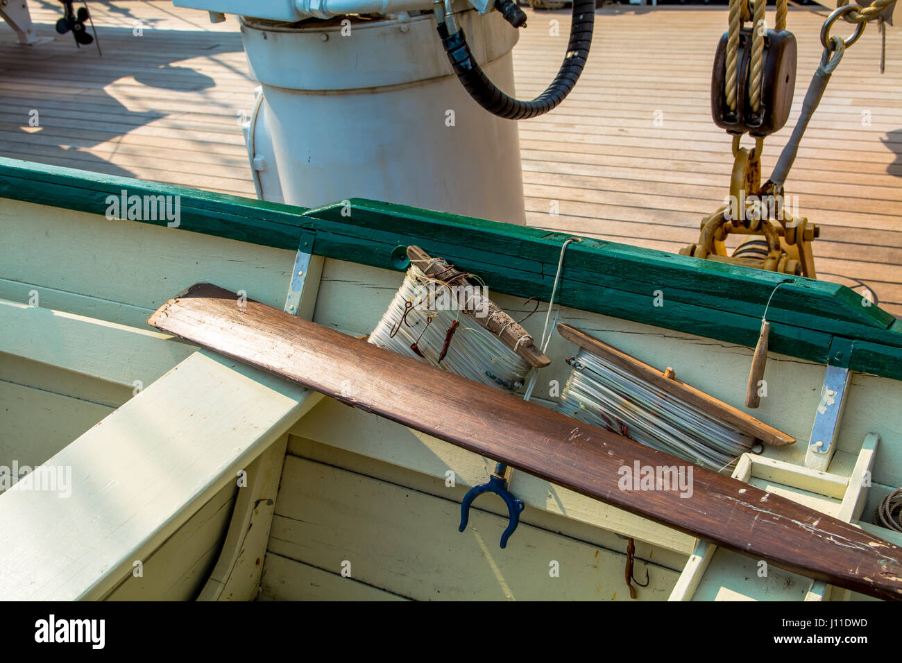 High Angle View Of Ship Deck Boat Stock Photo - Alamy