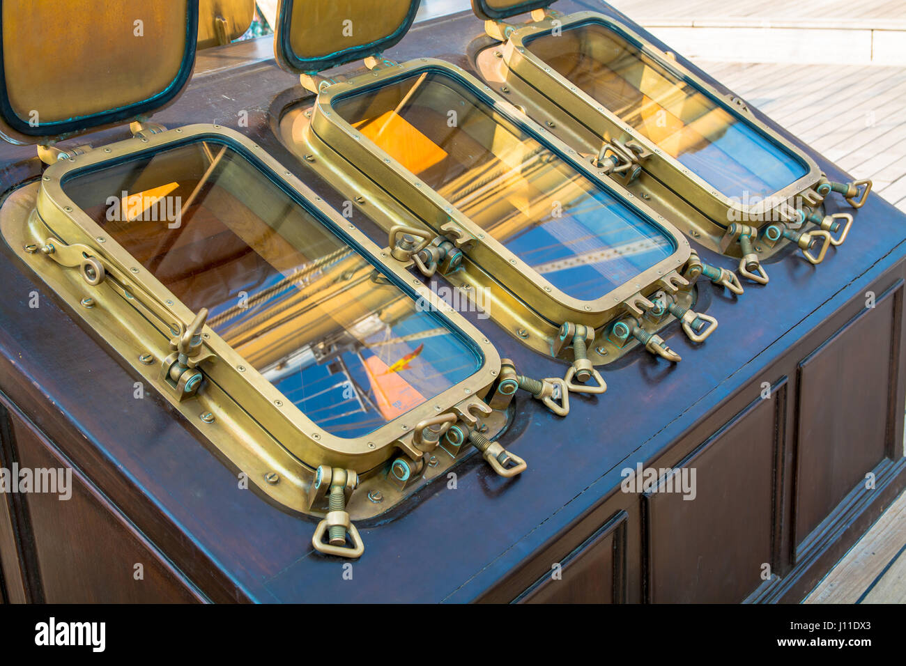 Side View of Ship Deck Windows Stock Photo - Alamy