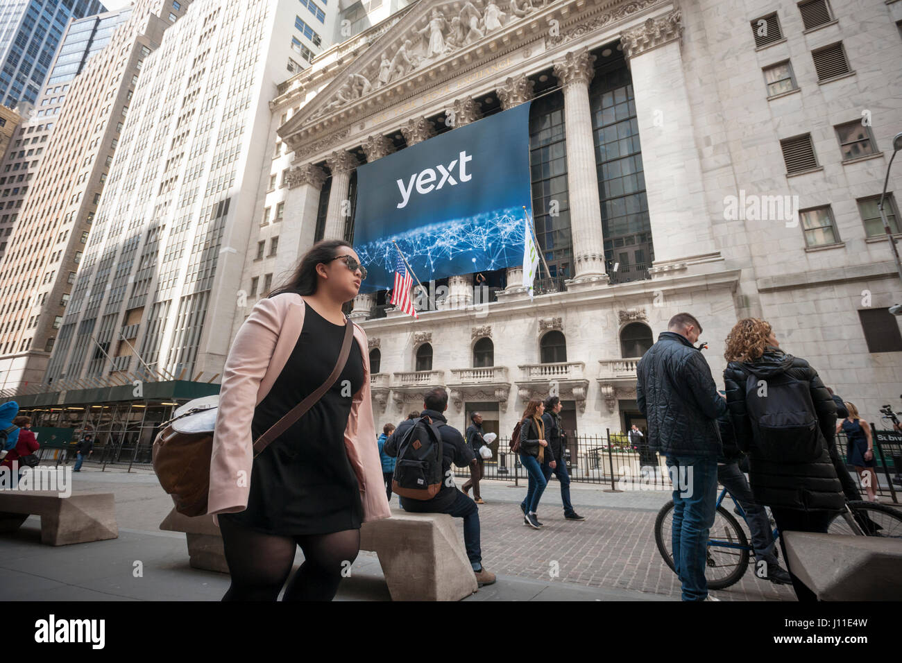 The New York Stock Exchange is decorated for the initial public ...