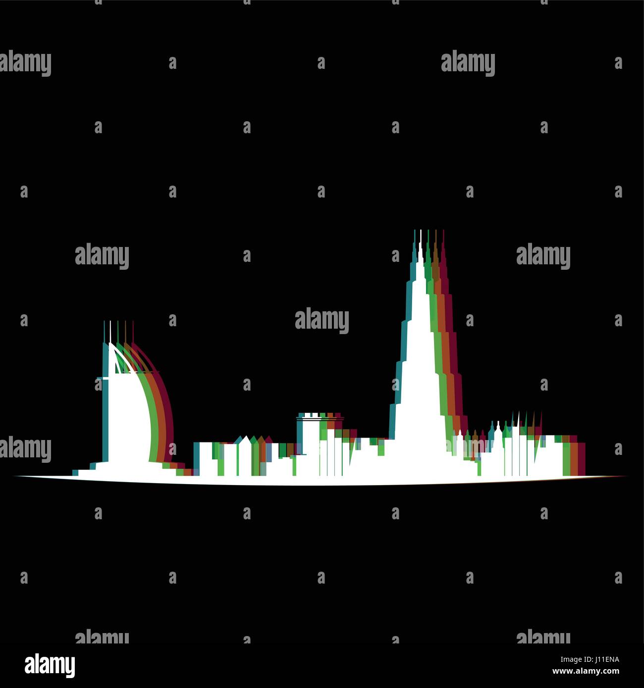 Burj khalifa and cityscape Stock Vector Images - Alamy