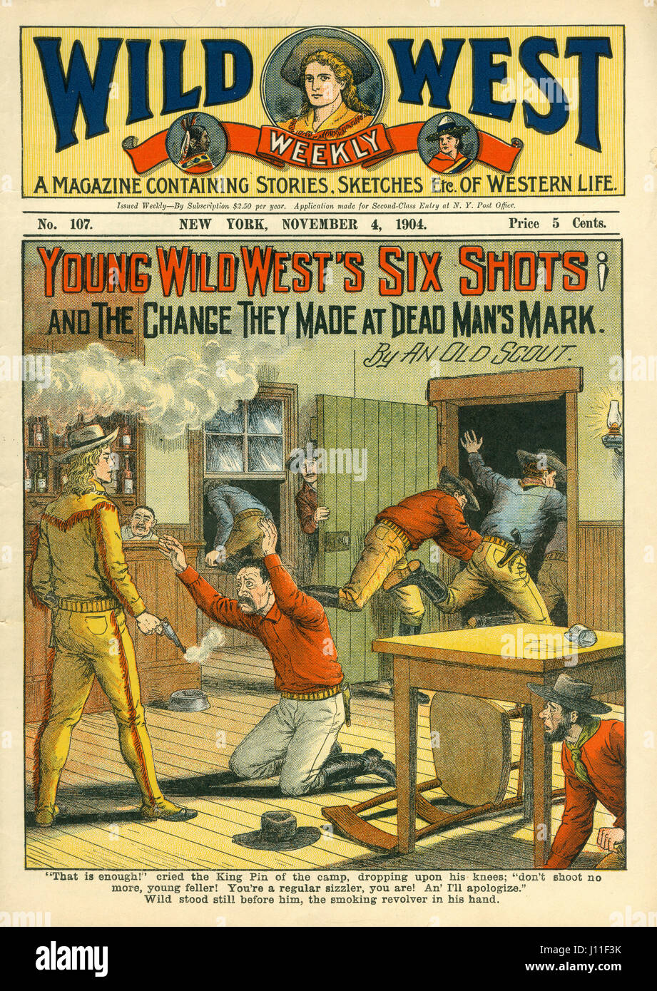 Cover of Wild West Weekly Magazine, No. 107, November 4, 1904 Stock ...