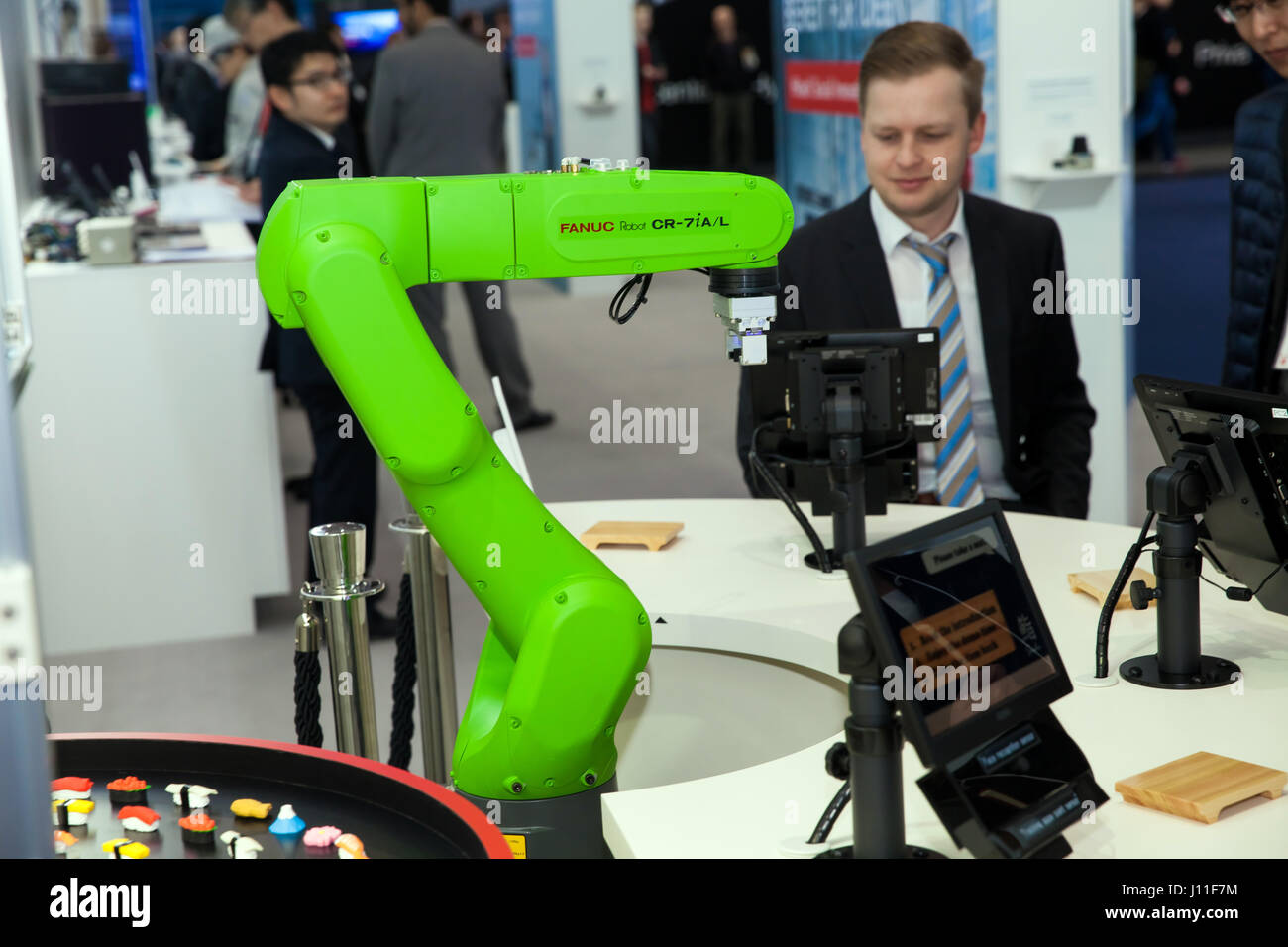 Hannover, Germany - March, 2017: Fanuc industrial robot hand on ...