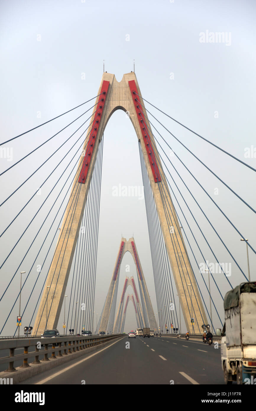 Detail of the Nhat Tan bridge in Hanoi, Vietnam Stock Photo - Alamy