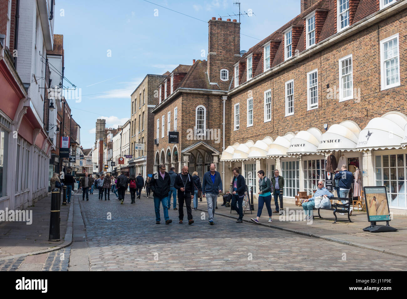 Shoppers and Visitors Burgate Canterbury Kent England Stock Photo - Alamy