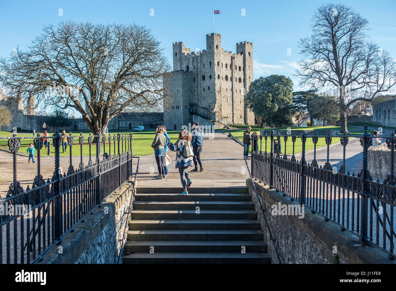Rochester Castle River Medway Kent England Stock Photo - Alamy