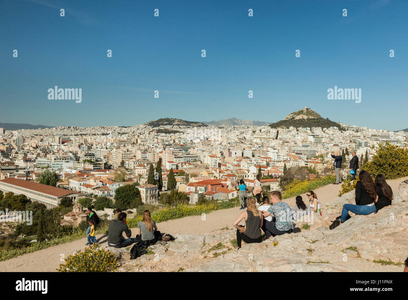 Spring afternoon on Acropolis hill in Athens, Greece Stock Photo - Alamy
