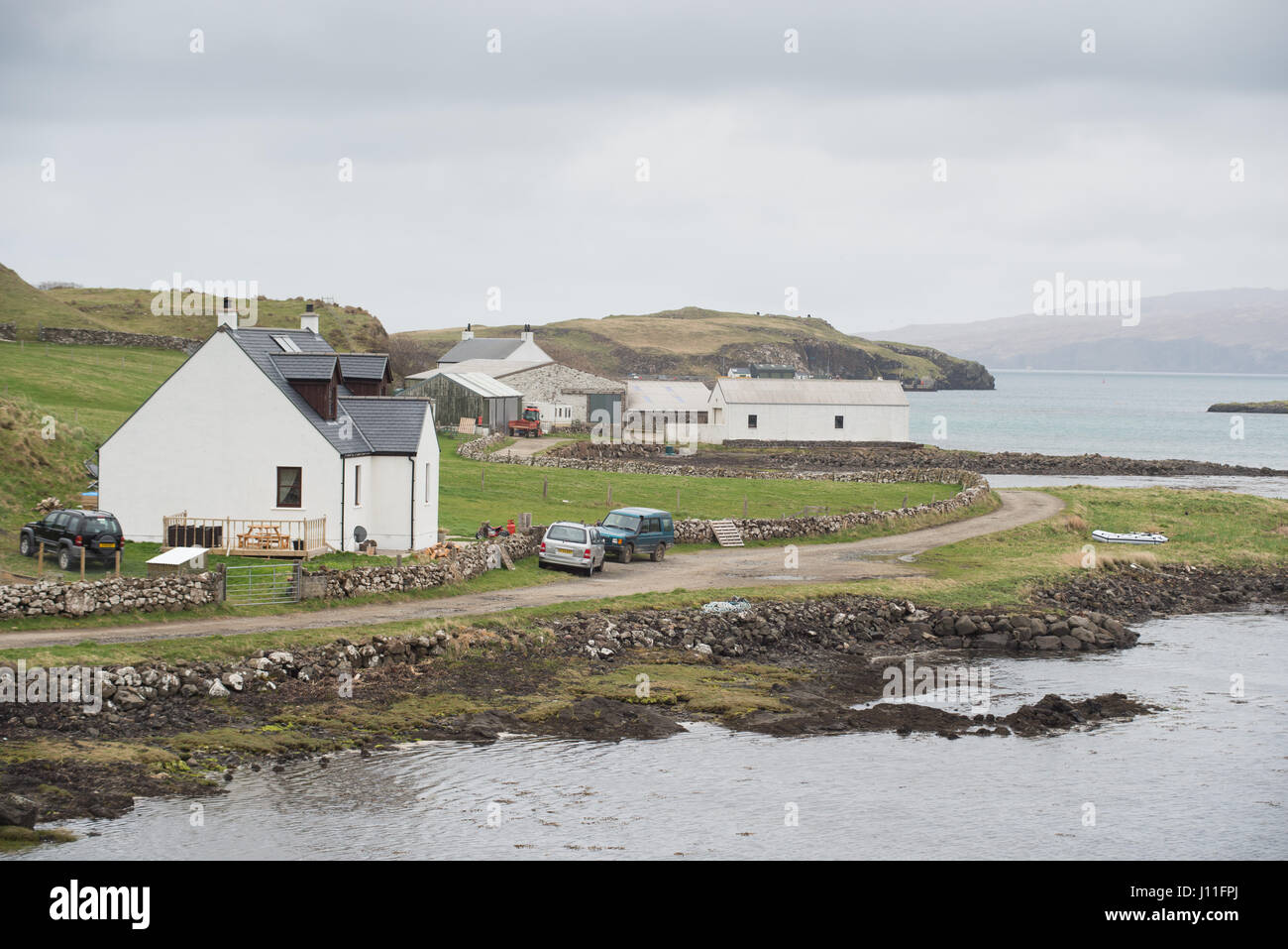 House and farm buildings on the Island of Canna Inner Hebrides Scotland ...