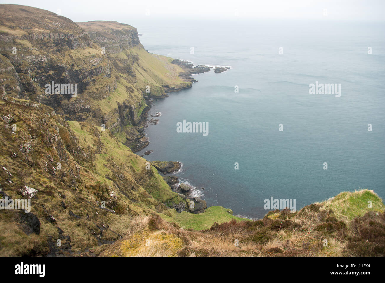 Cliffs on the north coast of the Island of Canna, inner hebrides ...