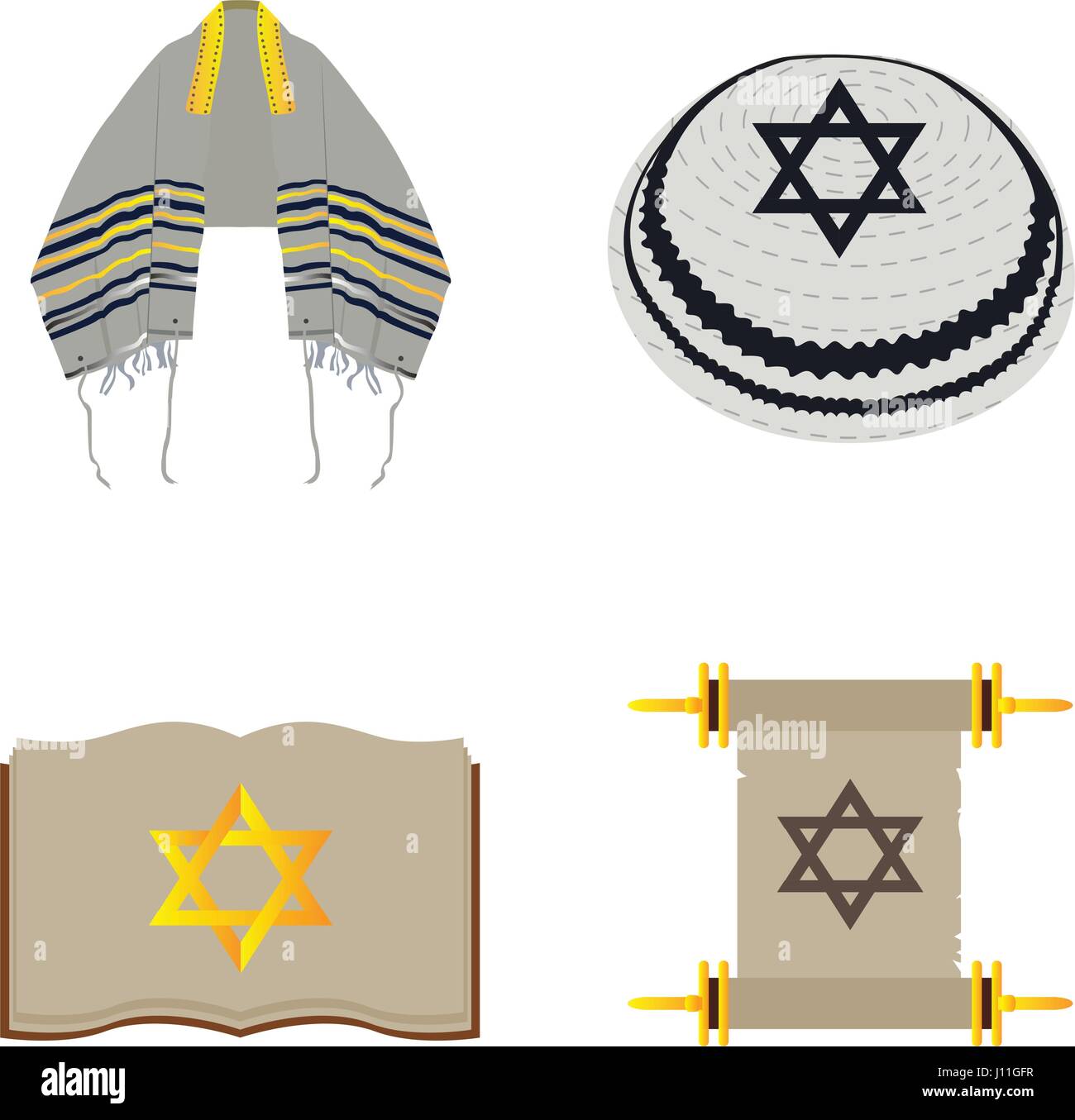 Set of jewish objects Stock Vector Image & Art - Alamy