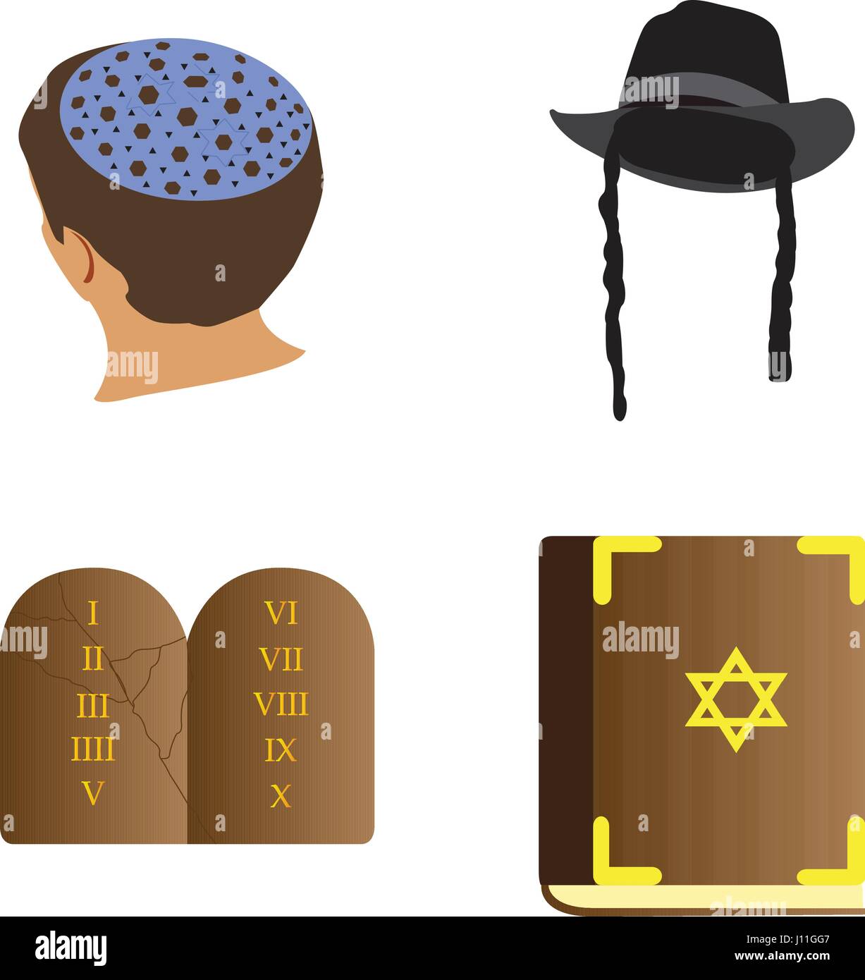 Set of jewish objects Stock Vector Image & Art - Alamy