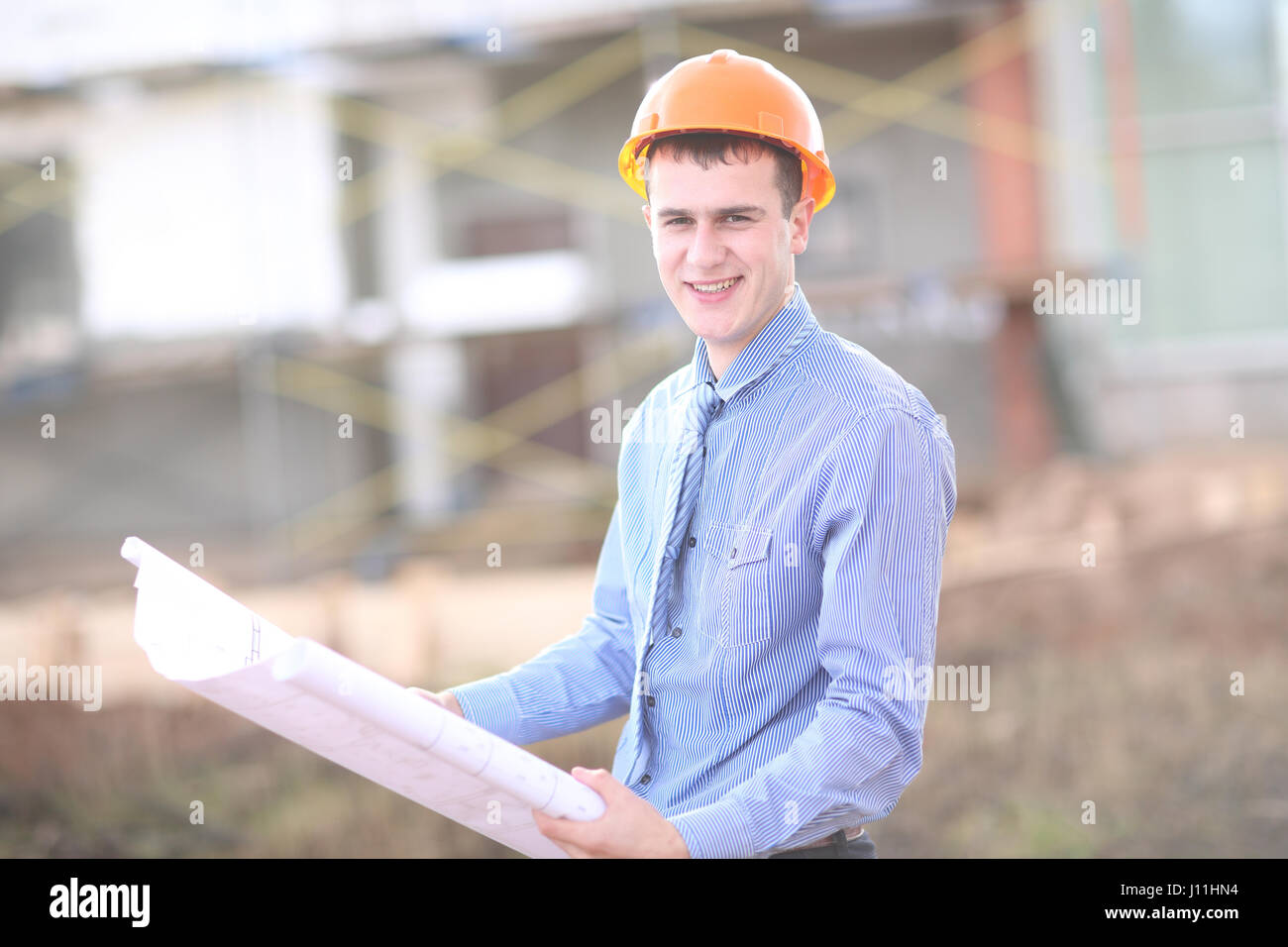 Architect Construction Site Planning Working Concept Stock Photo - Alamy