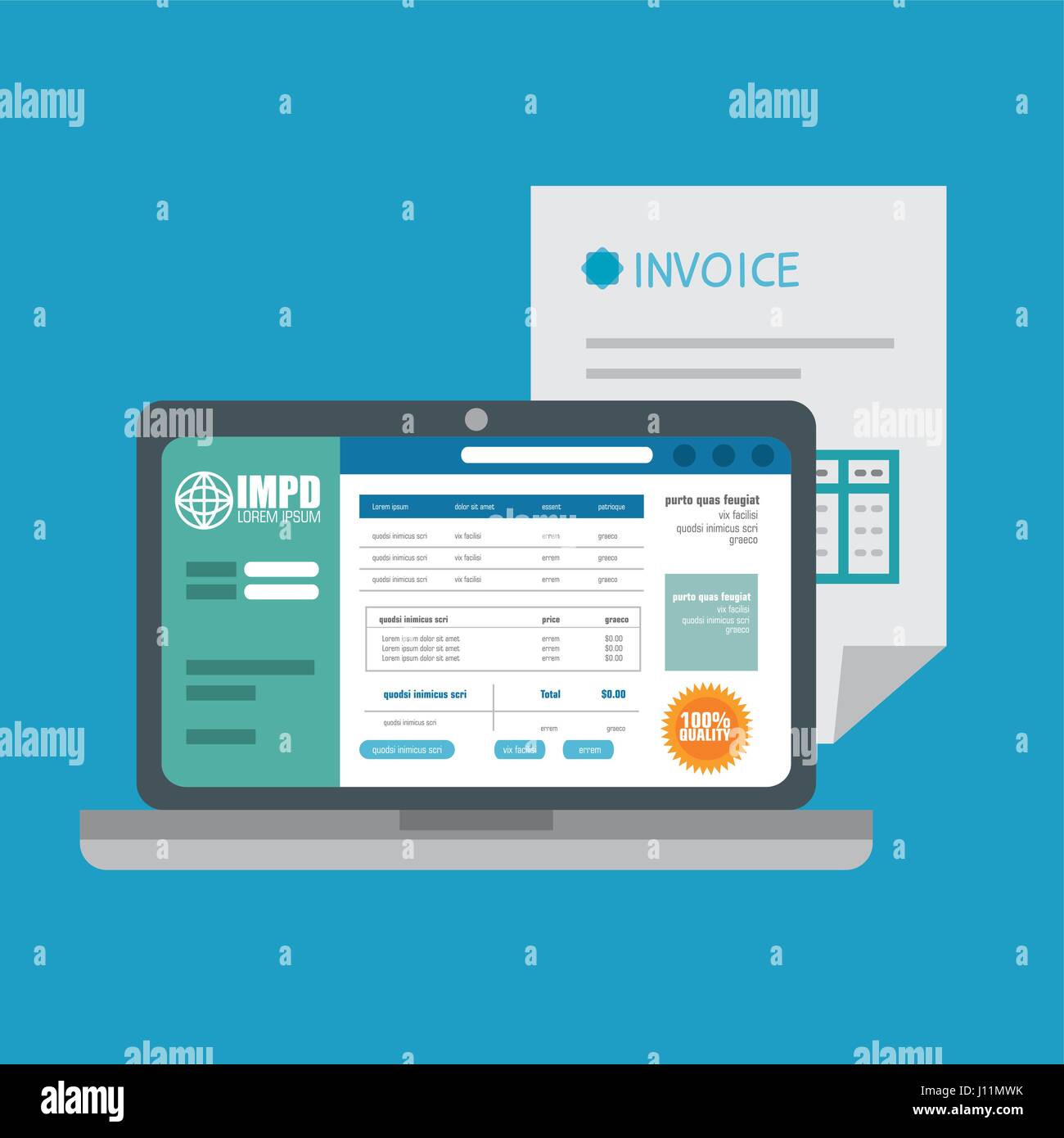 invoice pay concept isolated icon Stock Vector Image & Art - Alamy
