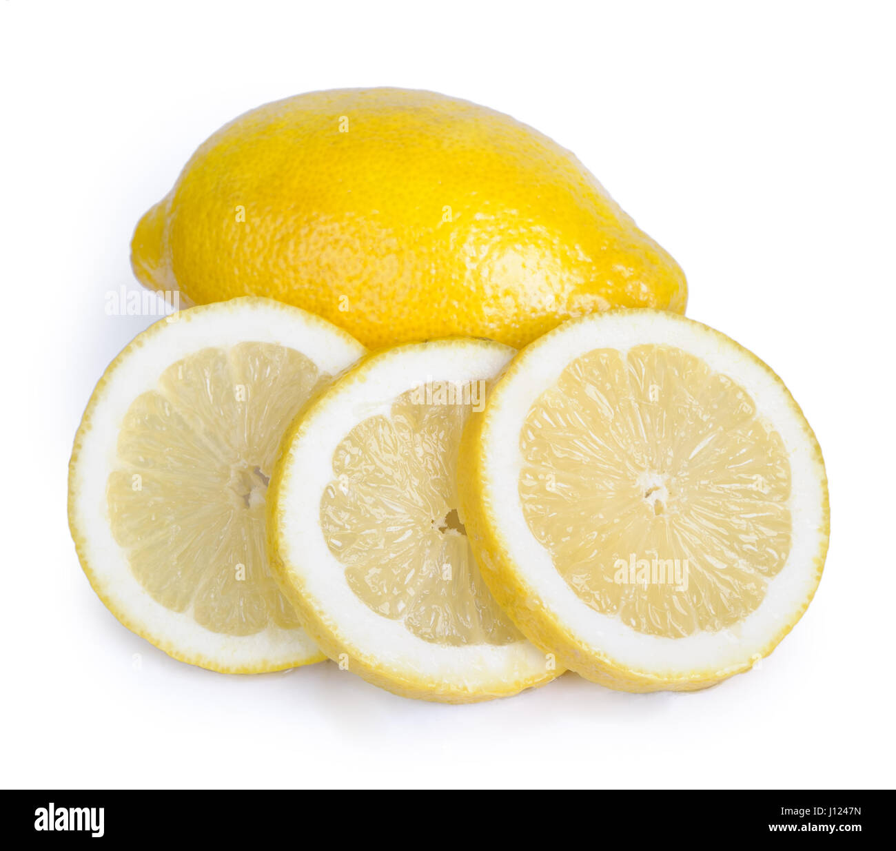 Lemon and slice isolated on white background Stock Photo - Alamy