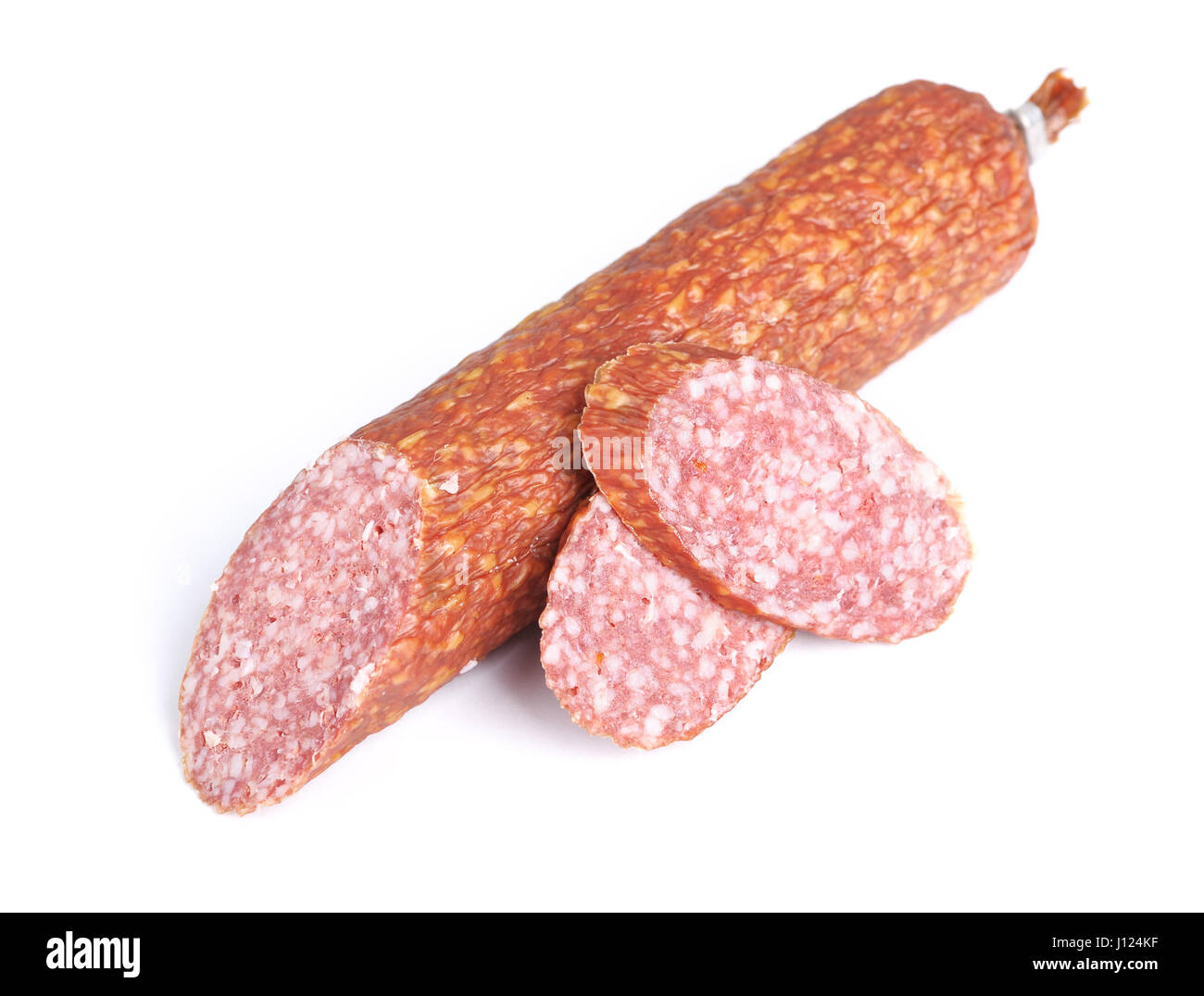 Sausage isolated on white background Stock Photo - Alamy