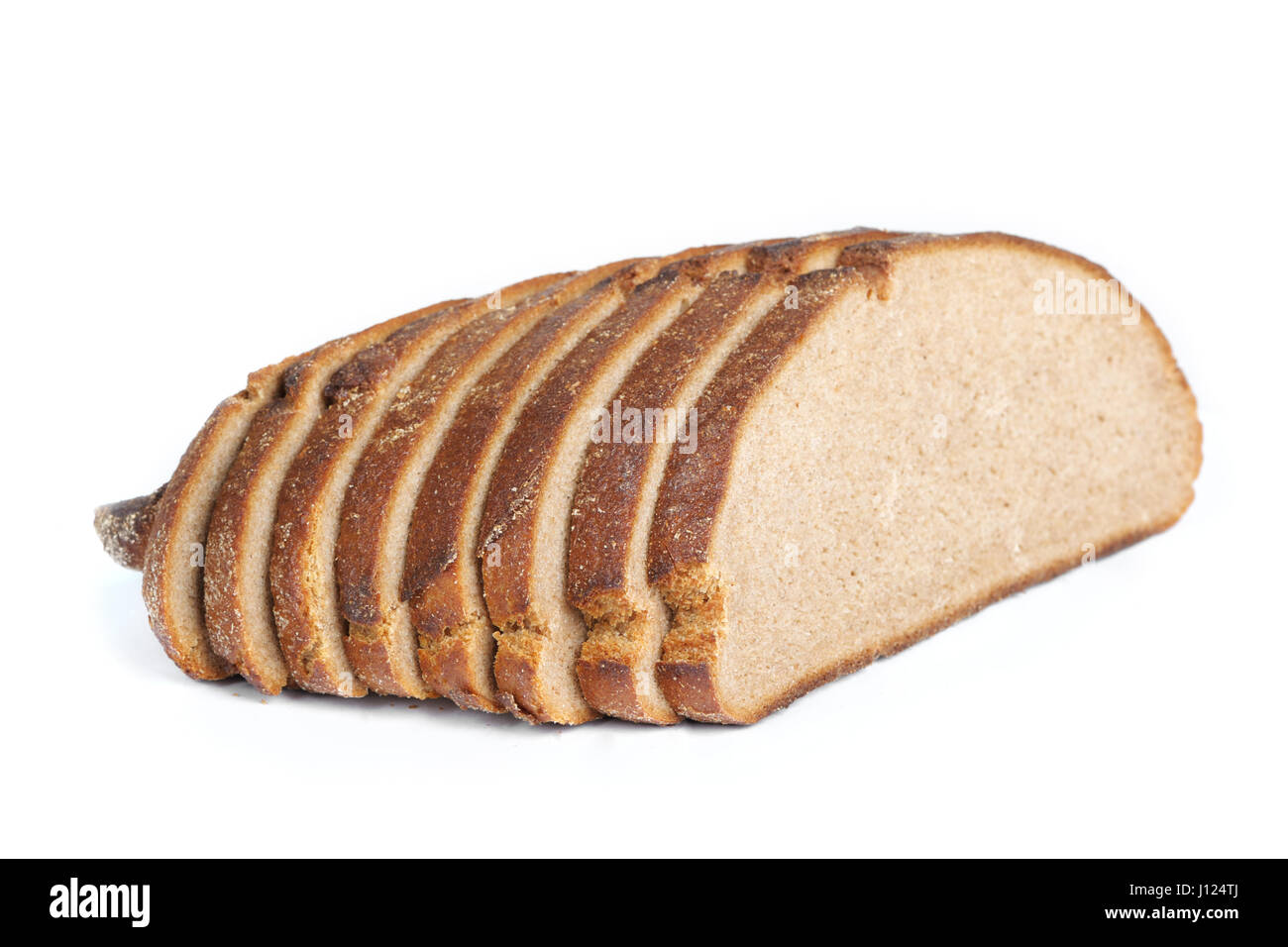 Cuts of bread isolated on white background Stock Photo - Alamy