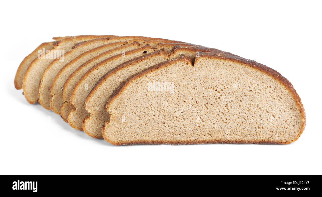 Cuts of bread isolated on white background Stock Photo - Alamy