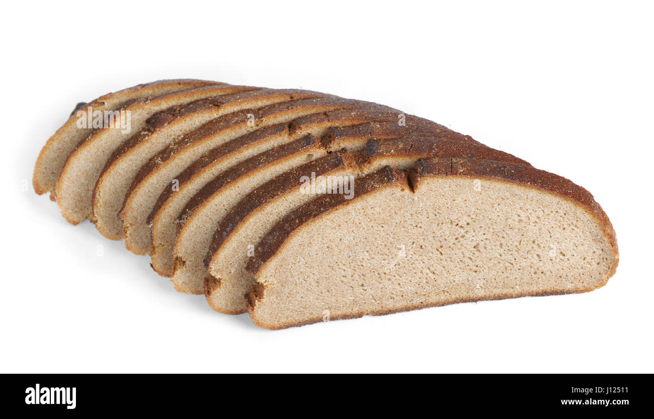 Cuts of bread isolated on white background Stock Photo - Alamy
