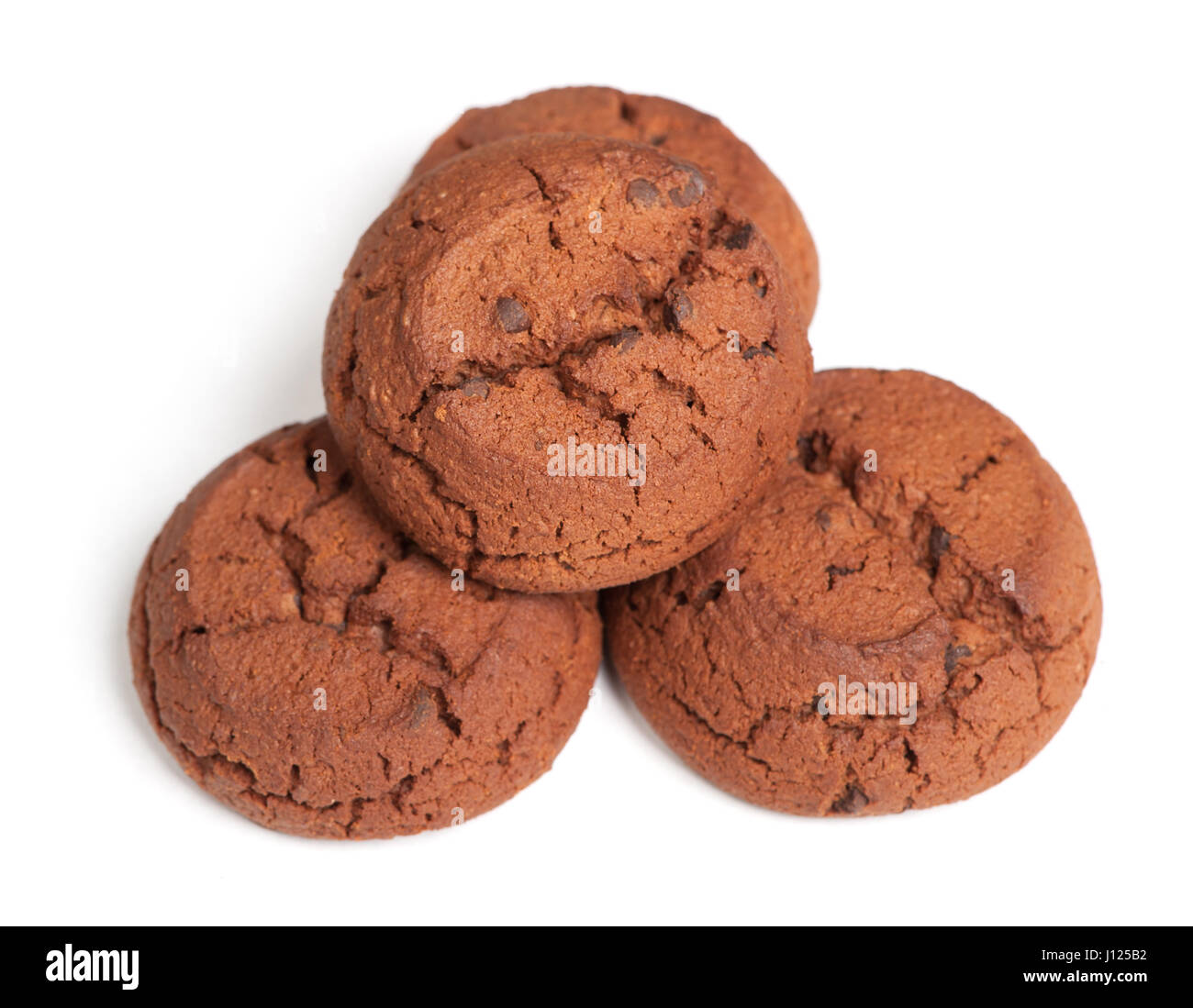Group of brown cookies isolated on white Stock Photo - Alamy