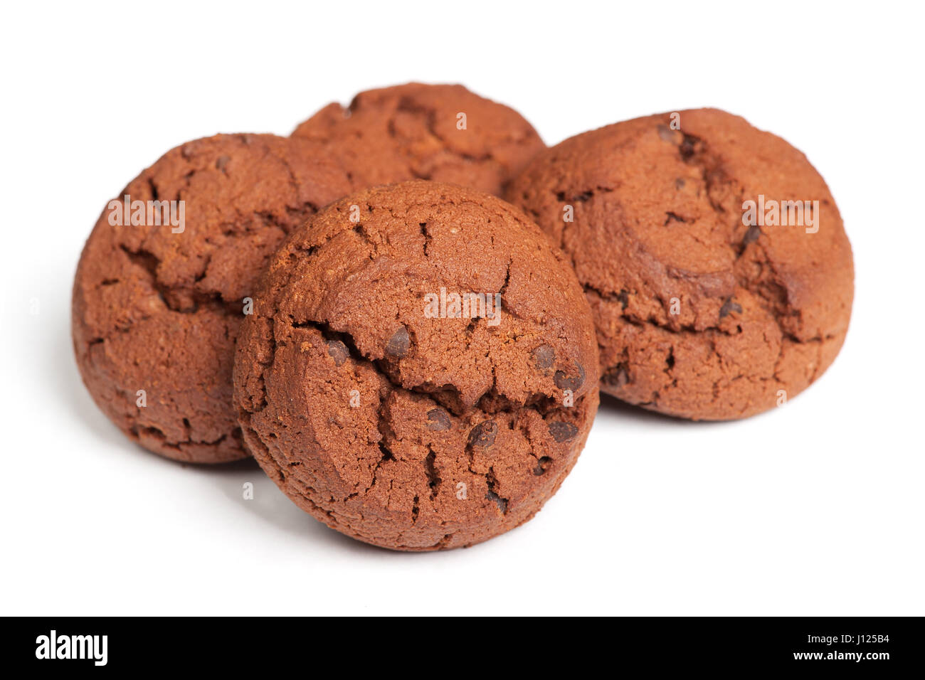Group of brown cookies isolated on white Stock Photo - Alamy