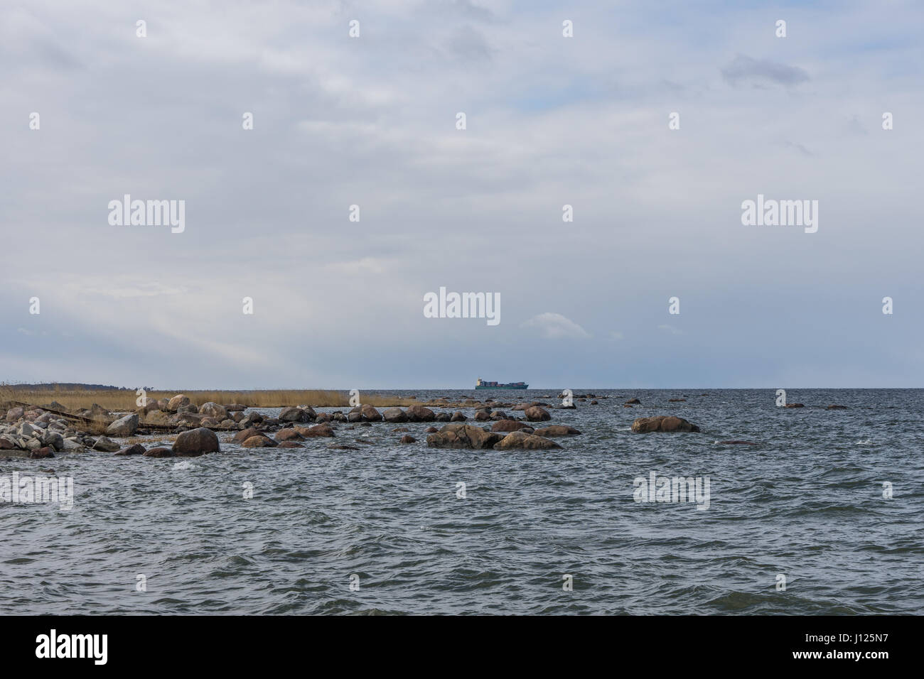 The Baltic Sea and cargo ship Stock Photo - Alamy