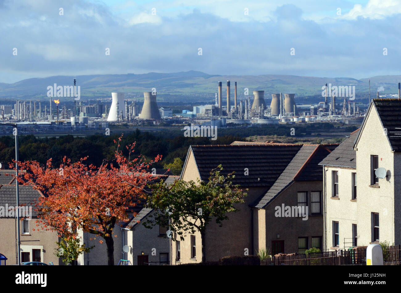 The Grangemouth petrochemical complex, here viewed from nearby Bo'ness ...