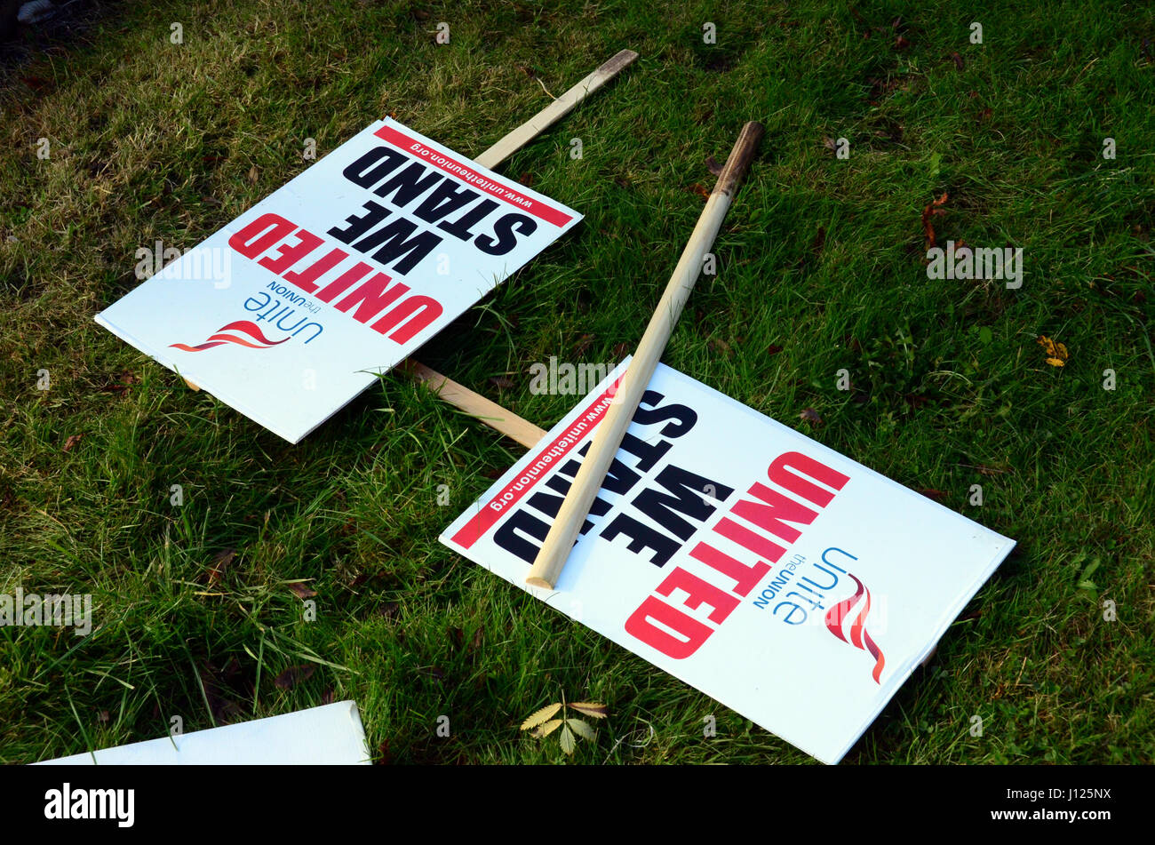 Abandoned protest placards outside the Ineos HQ, after the company ...