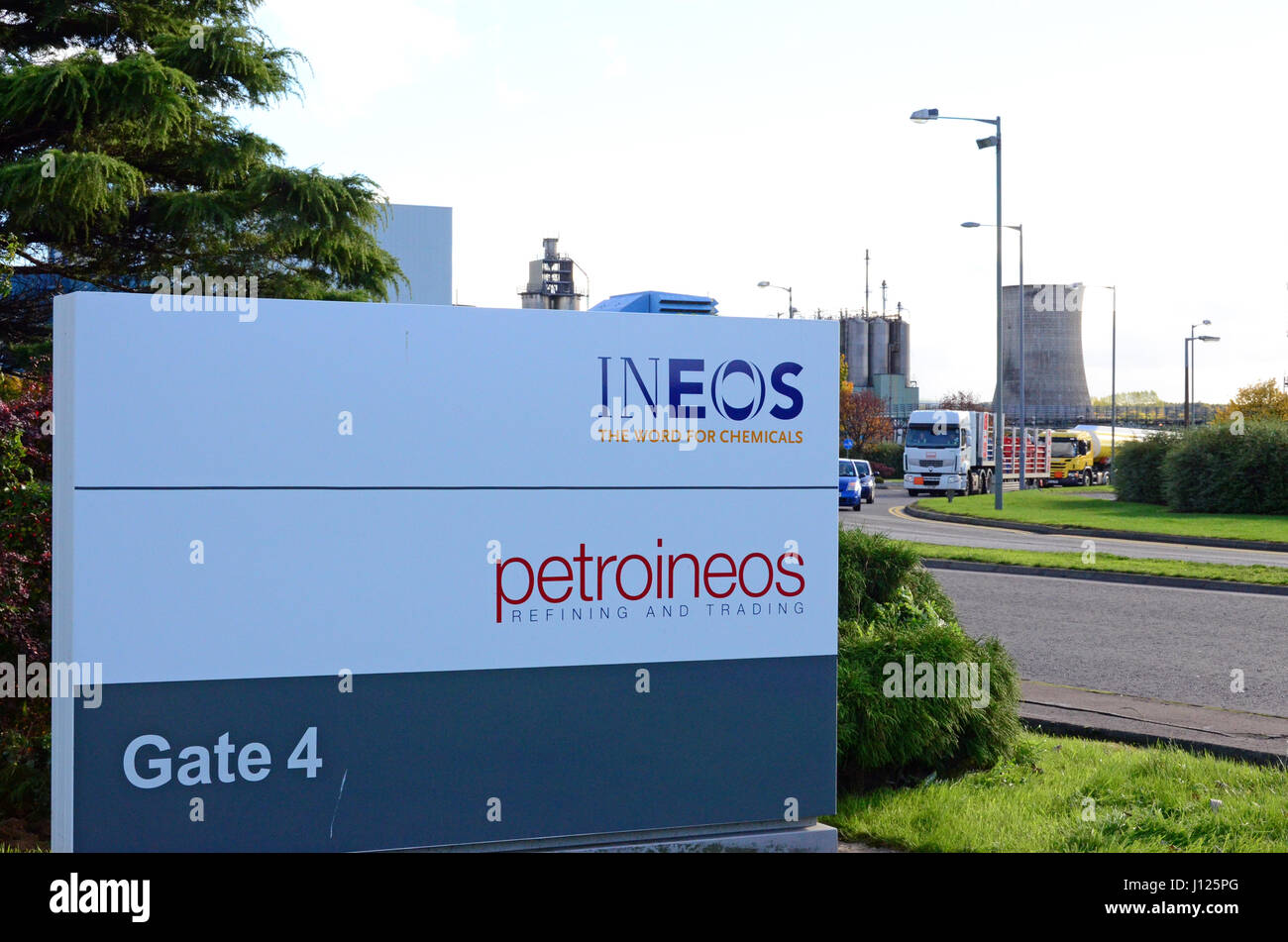 An Ineos sign at the Grangemouth site on the day the company announced ...