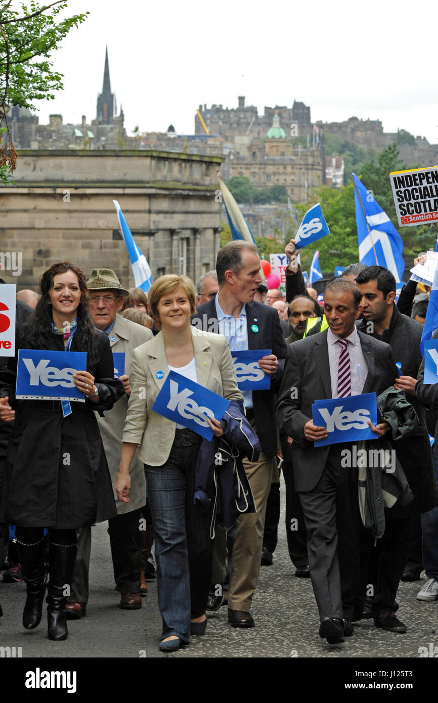 Scotland's Deputy First Minister Nicola Sturgeon (cream jacket) in the ...
