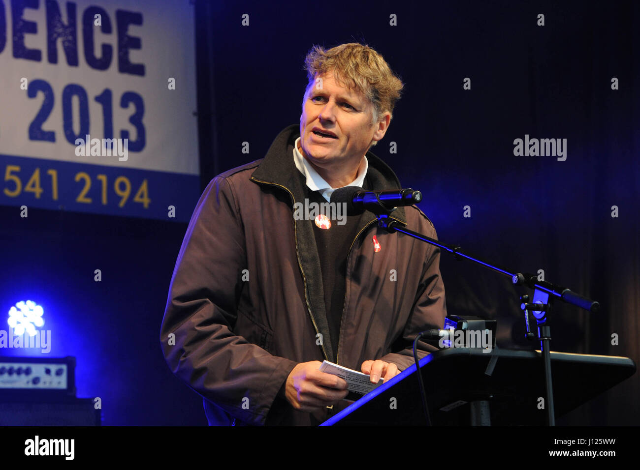 Colin Fox of the Scottish Socialist Party addresses the Yes Scotland ...