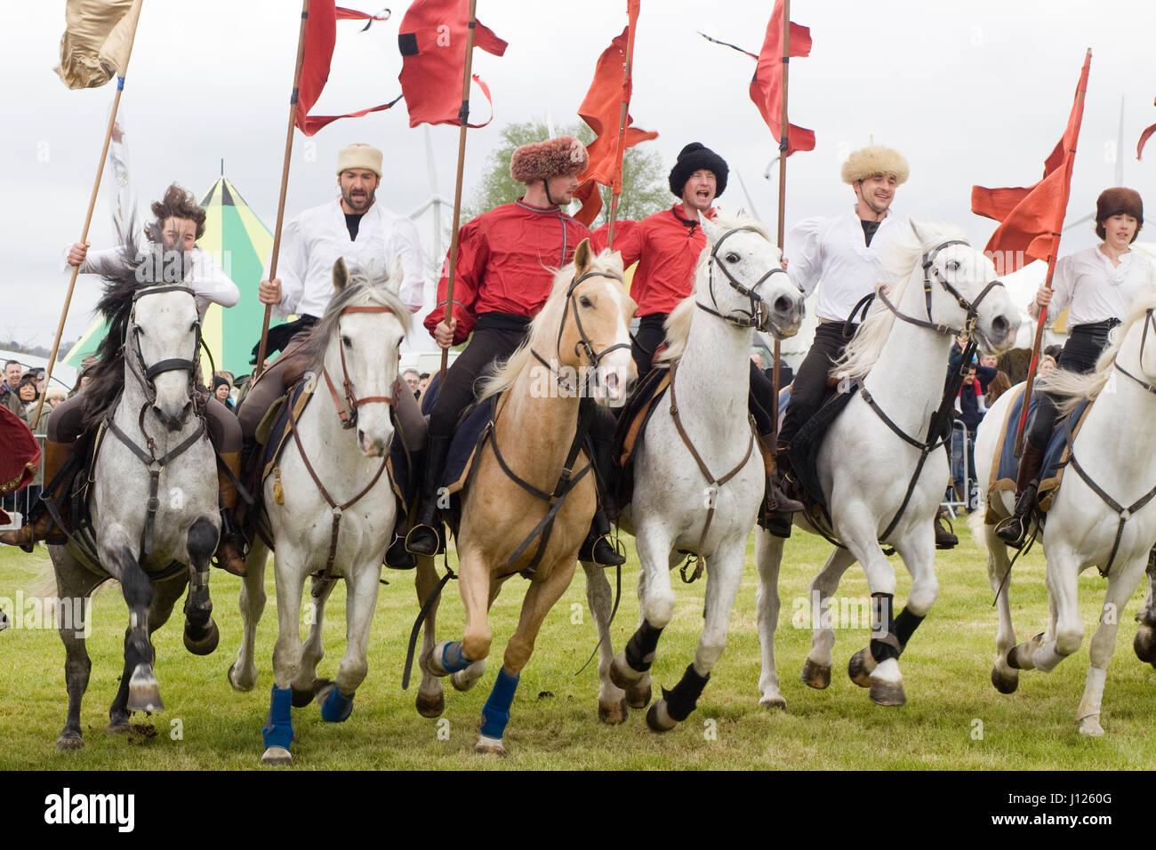The Devils horsemen stunt team display Stock Photo - Alamy