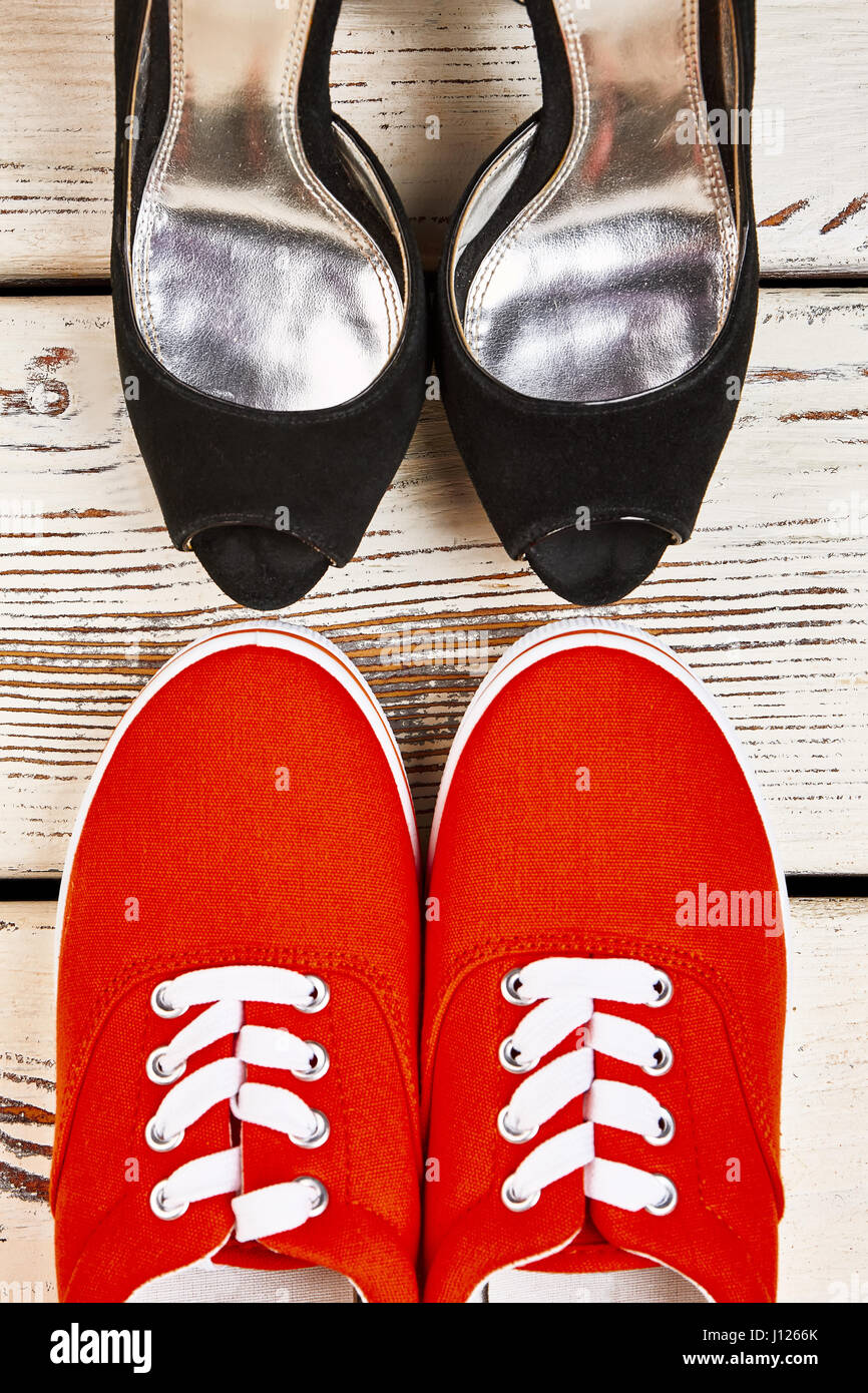 Female casual and luxury shoes Stock Photo - Alamy