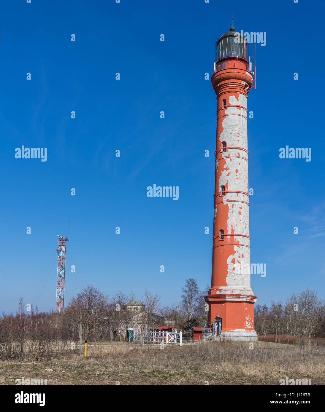 Red lighthouse of Paldiski. Pakri peninsula, Baltic sea, Estonia Stock ...