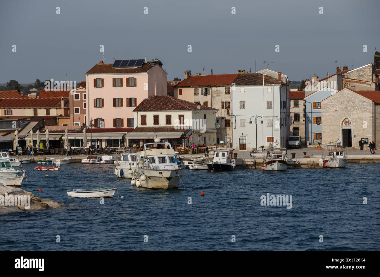 Port of Fazana and village , Croatia Stock Photo - Alamy