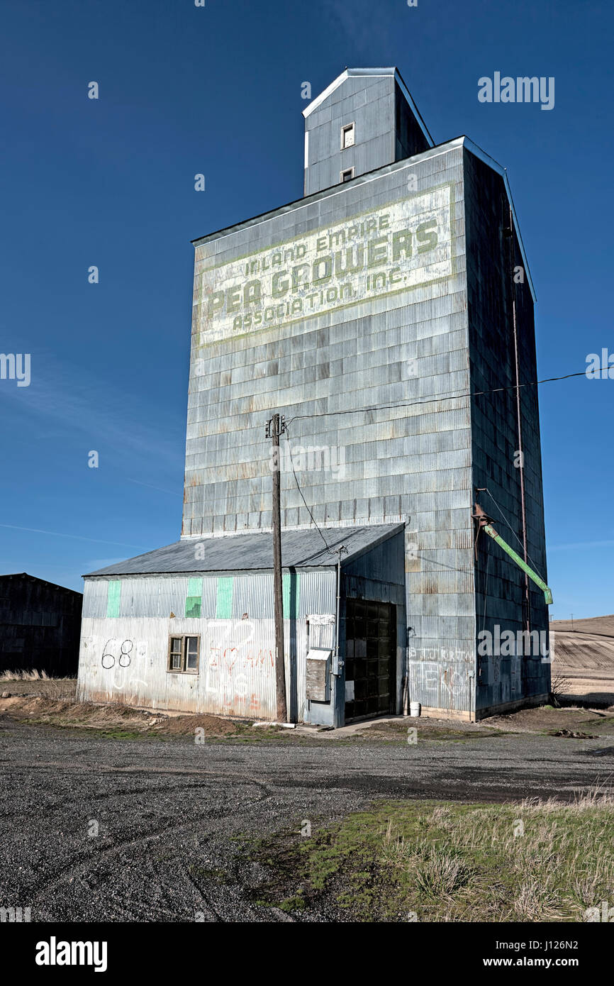 An old agricultural grain building in the Palouse region of eastern ...