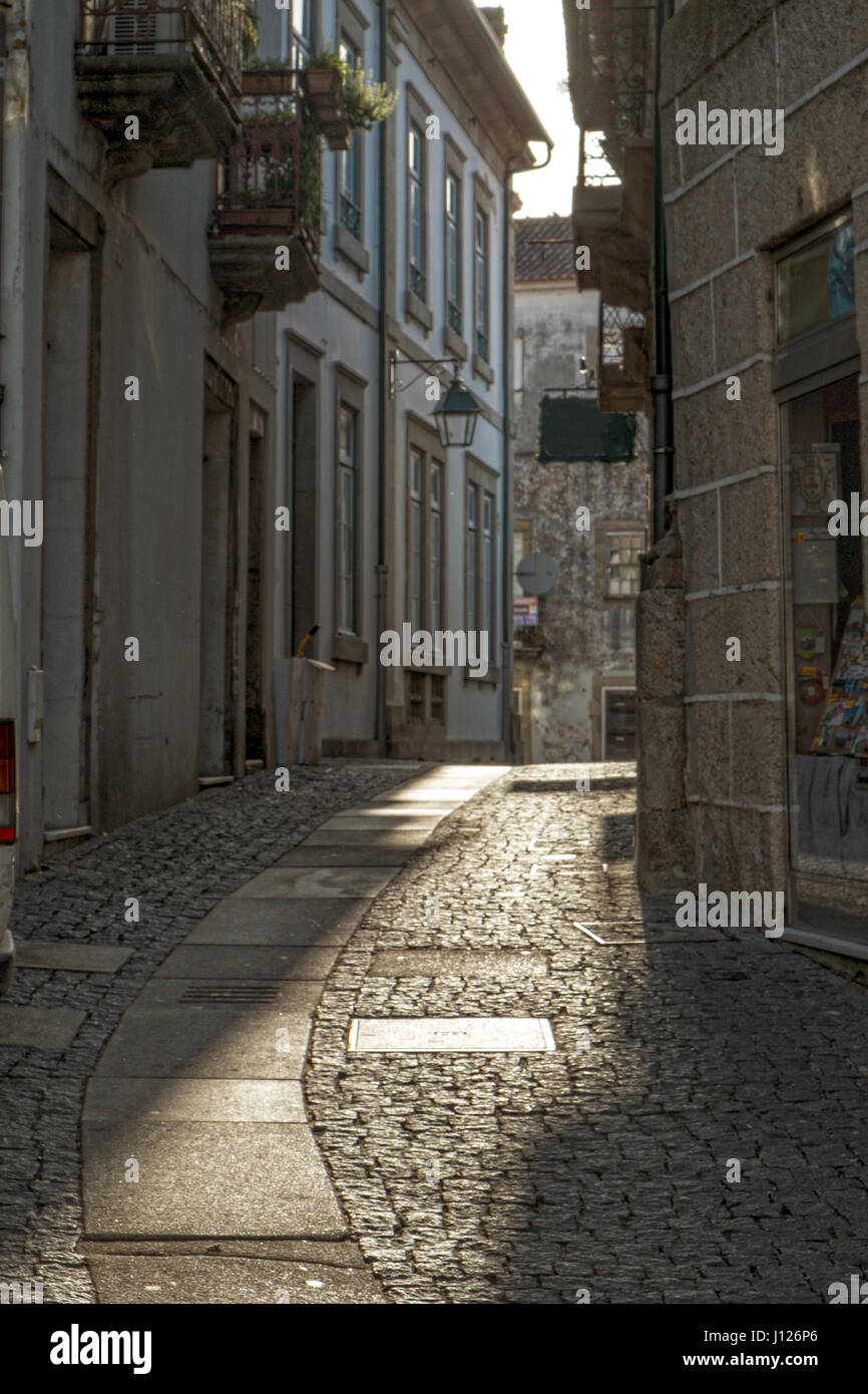 Typical street of a northern portugal city Stock Photo - Alamy