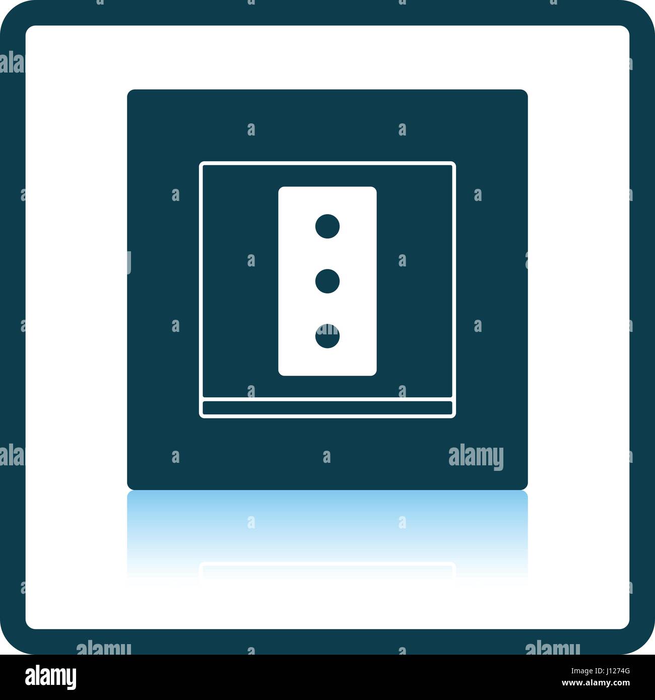 Italy electrical socket icon. Shadow reflection design. Vector ...