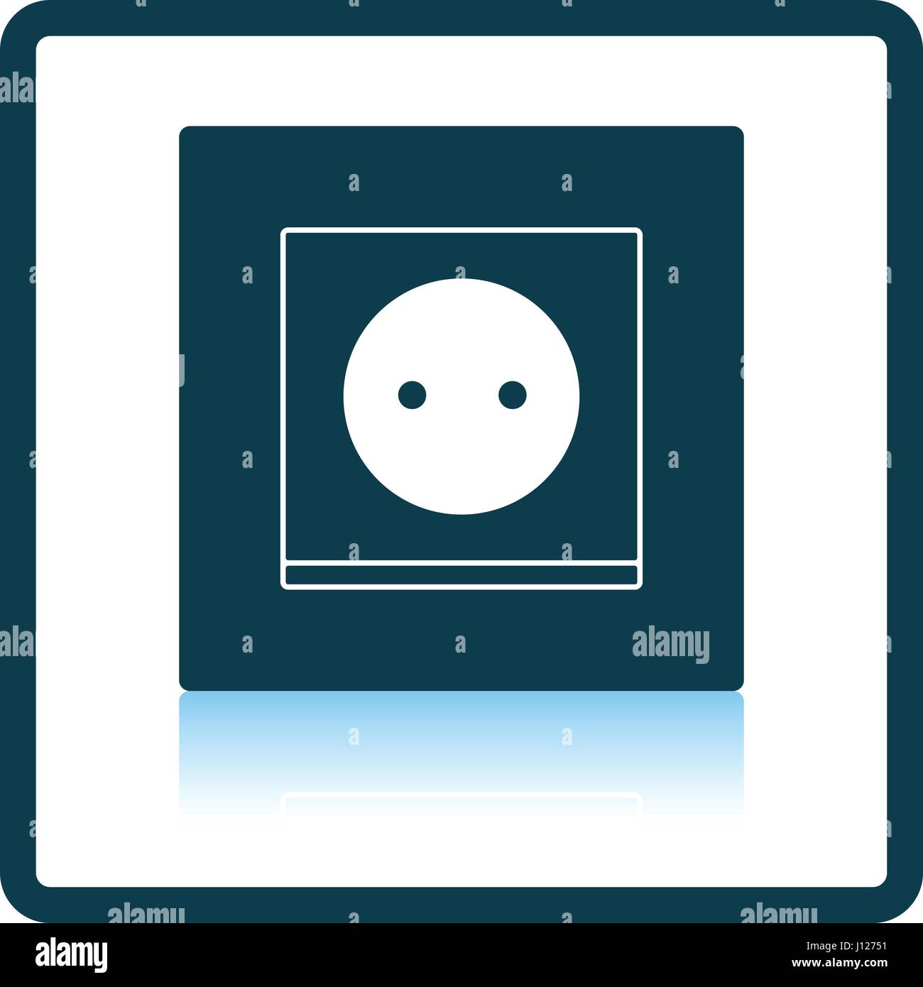 Europe electrical socket icon. Shadow reflection design. Vector ...