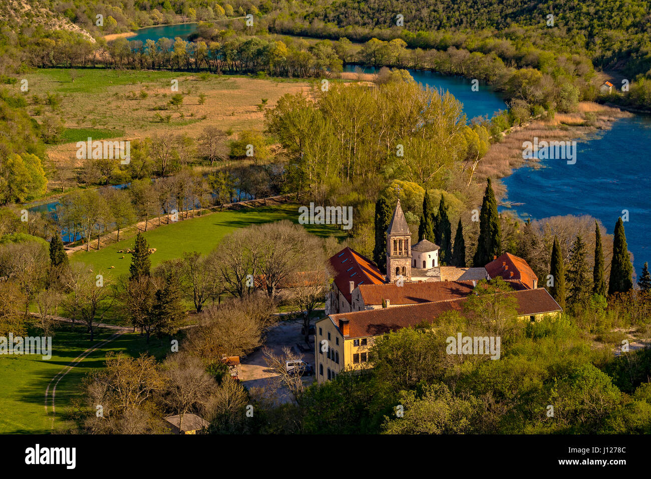 Croatia Dalmatia Krka National Park -Krka Orthodox monastery Stock ...