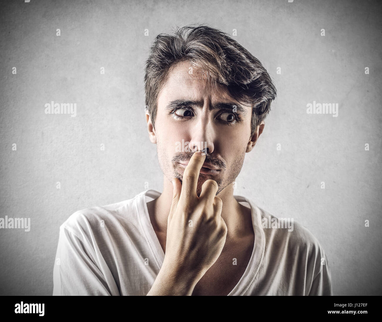 Portrait of thinking man Stock Photo - Alamy