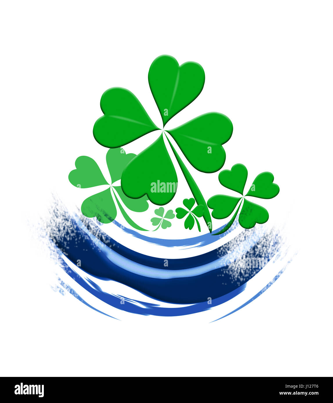 Four leaf clover design on a white background Stock Photo - Alamy