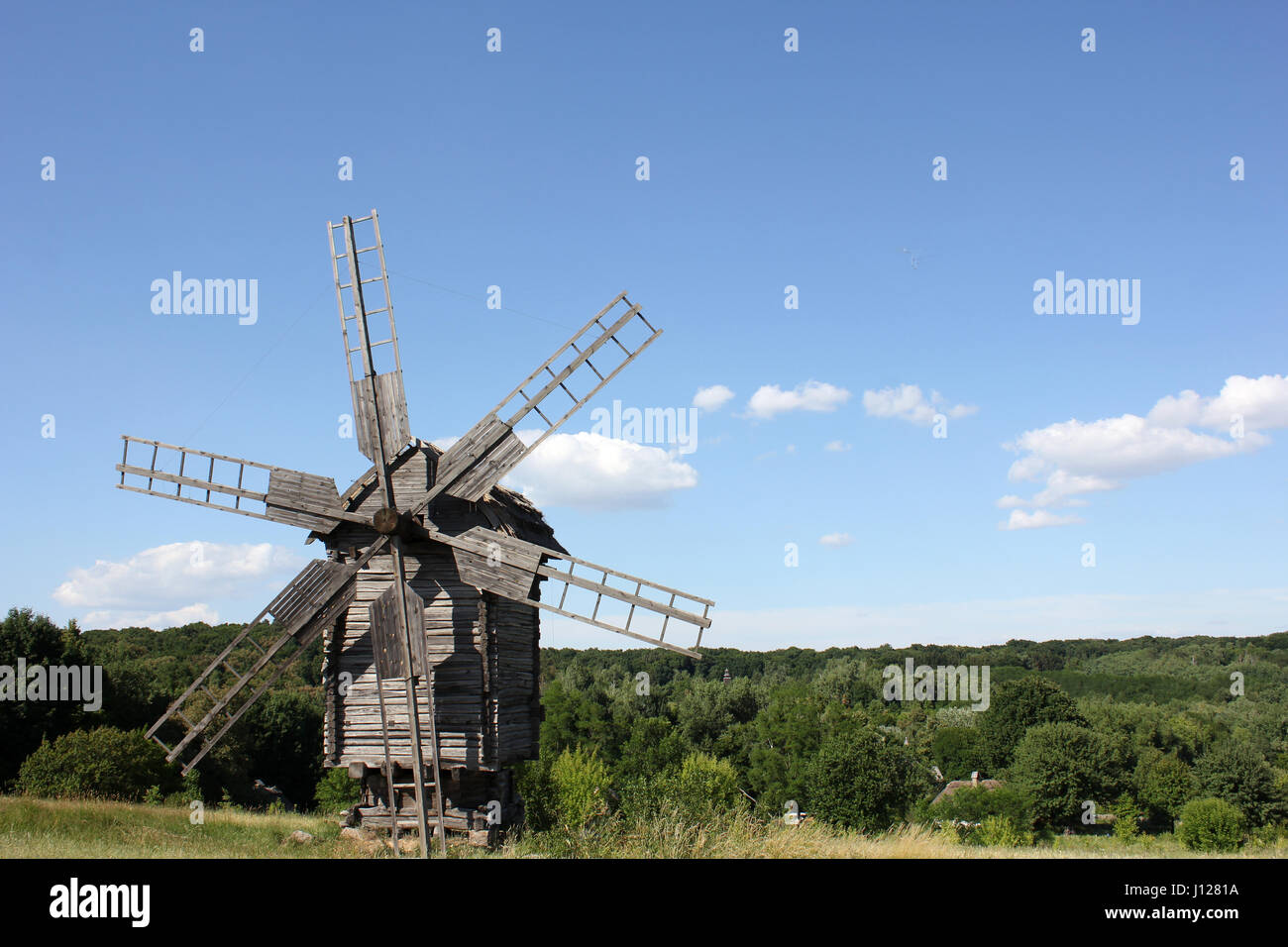 Old wooden windmill Stock Photo - Alamy