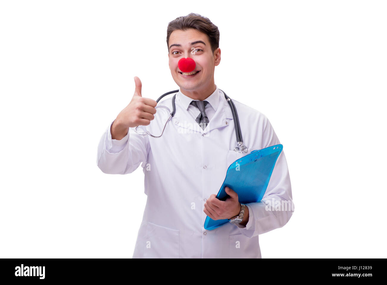 Funny clown doctor isolated on the white background Stock Photo - Alamy