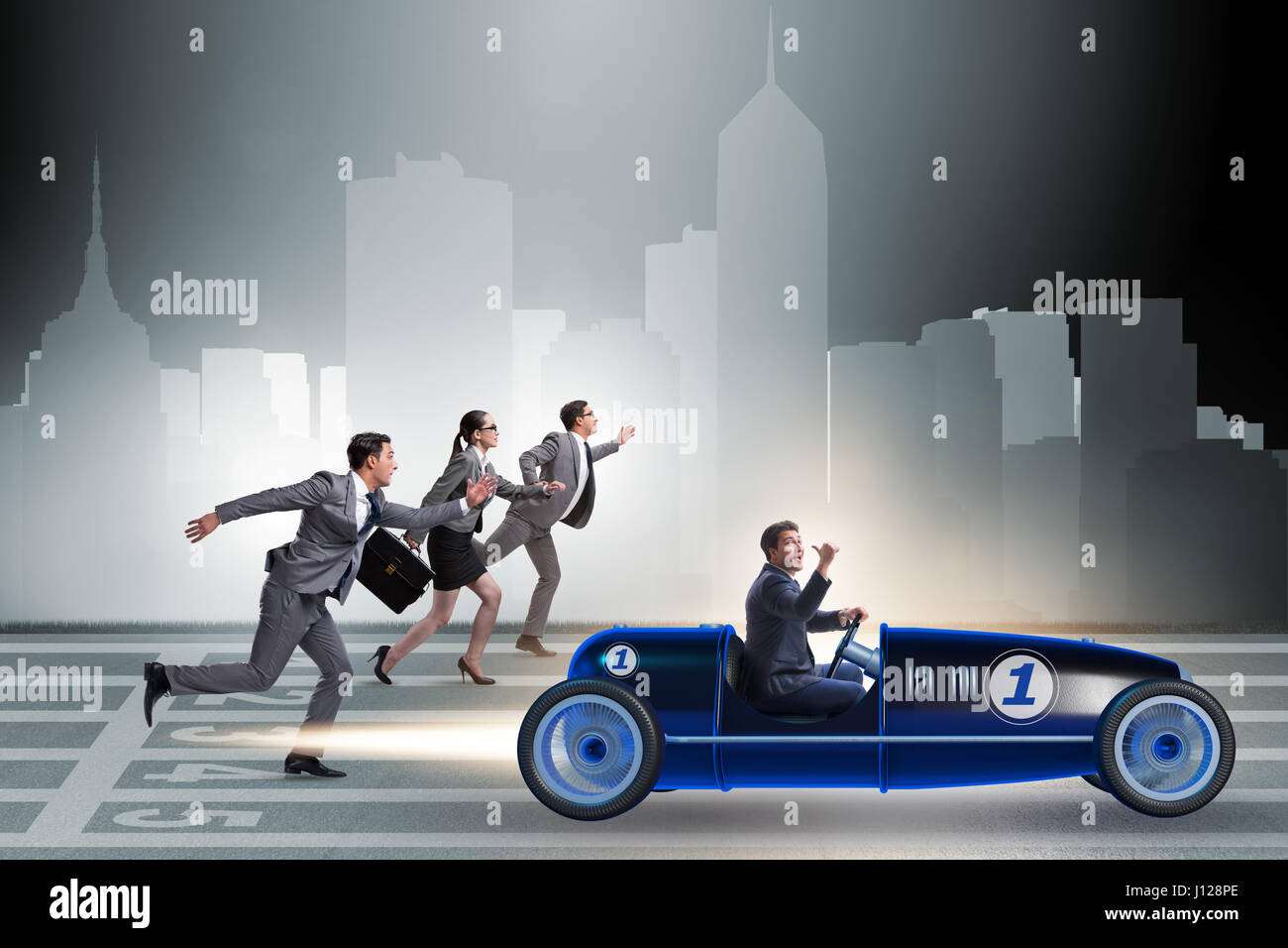 Competition concept with business people competing Stock Photo - Alamy