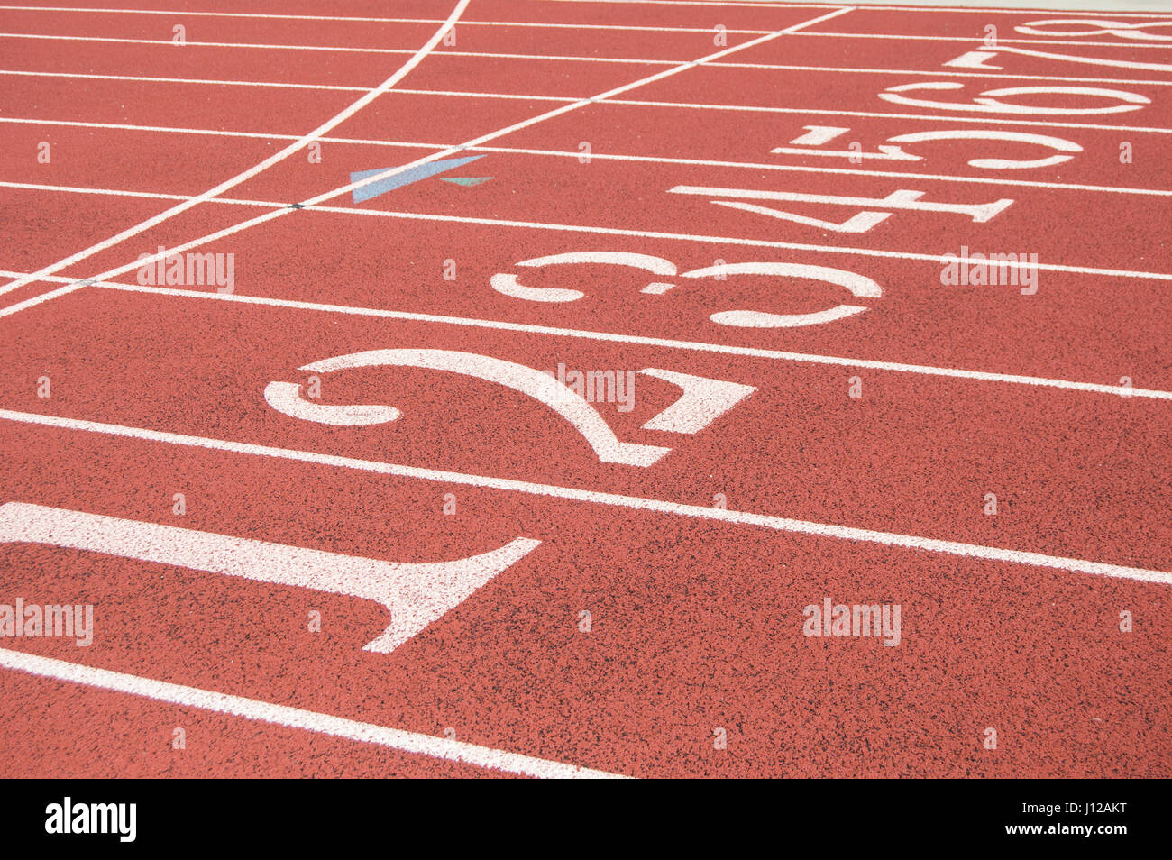 numbered track lanes Stock Photo - Alamy