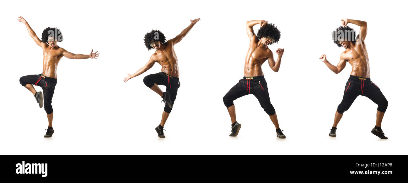 Collage of dancers isolated on white background Stock Photo - Alamy