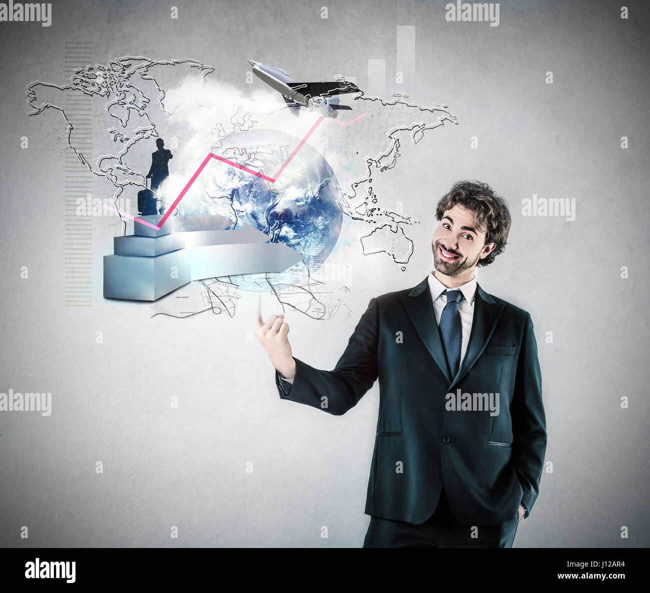 Businessman showing his plan Stock Photo - Alamy