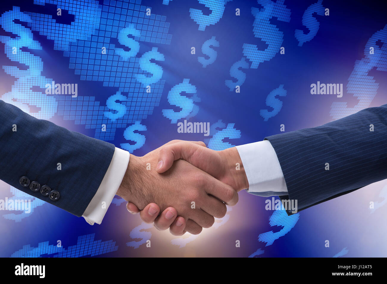 Handshake concept - business metaphor illustration Stock Photo - Alamy